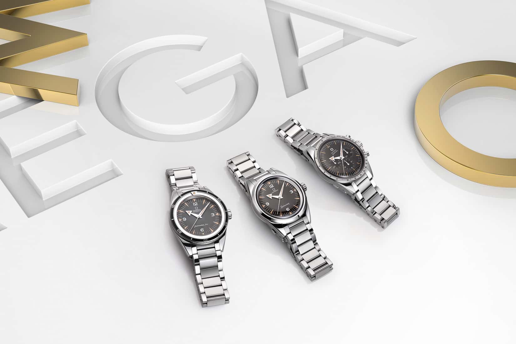OMEGA 1957 Trilogy Limited Editions - Railmaster, Seamaster 300 ...