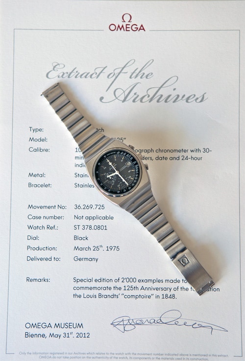 Omega Speedmaster 125 Production Number Update