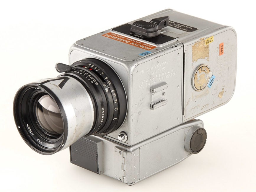 Hasselblad, the first camera worn on the moon.