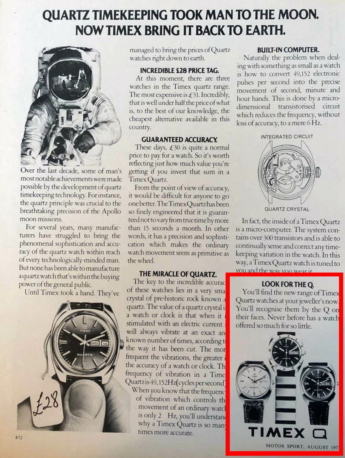 #TBT Full Set 1975 Q Timex Watch With A Crazy M63 Movement