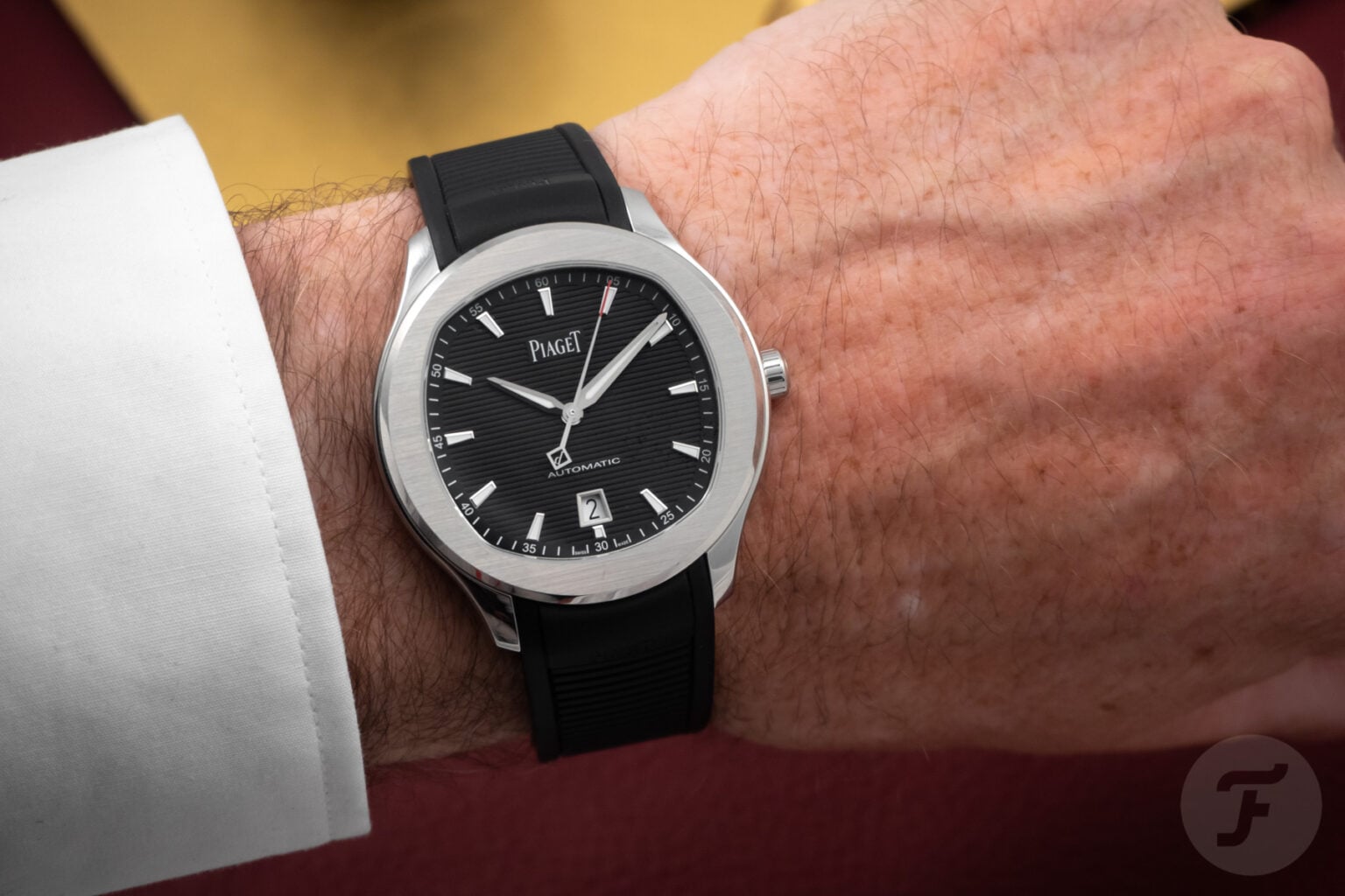 【F】 The New Piaget Polo Date In Black Feels Familiar Yet Fresh