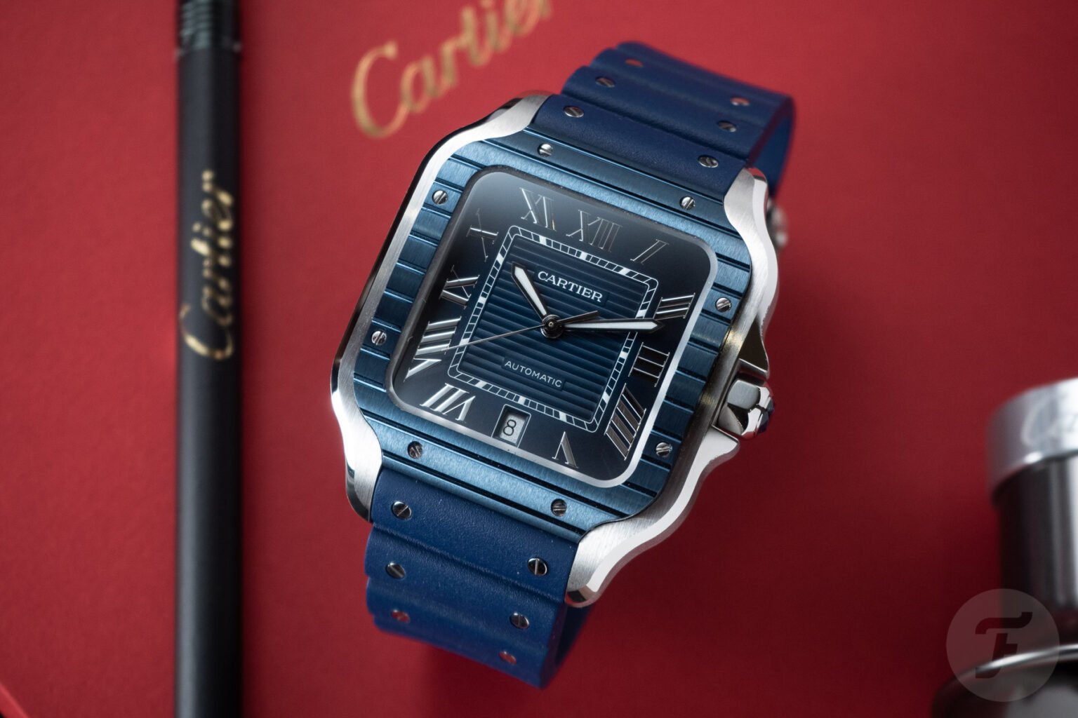 【F】 Hands-On: The New Blue Santos De Cartier Watches
