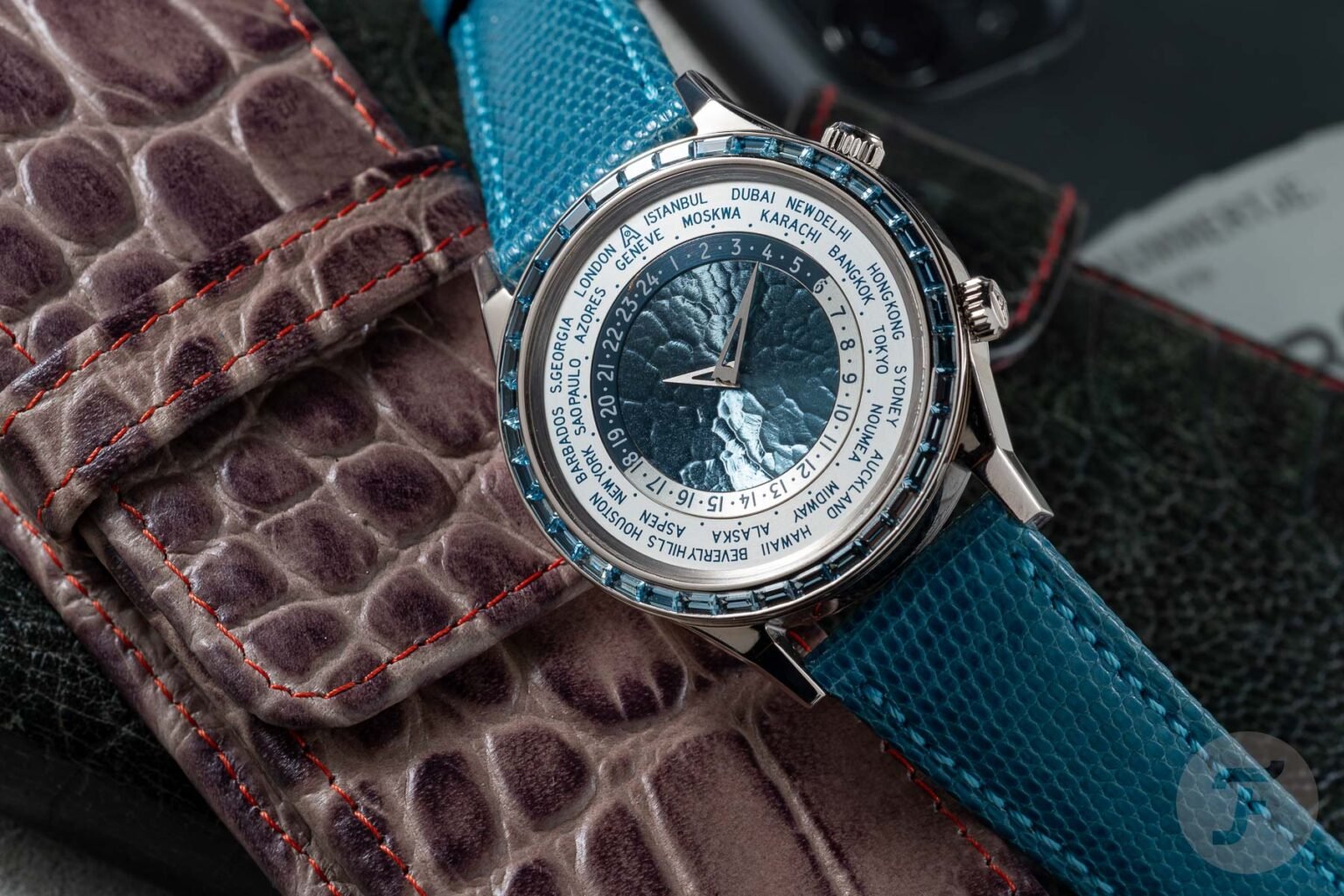 【F】 Andersen Genève Tempus Terrae With Aquamarine Bezel