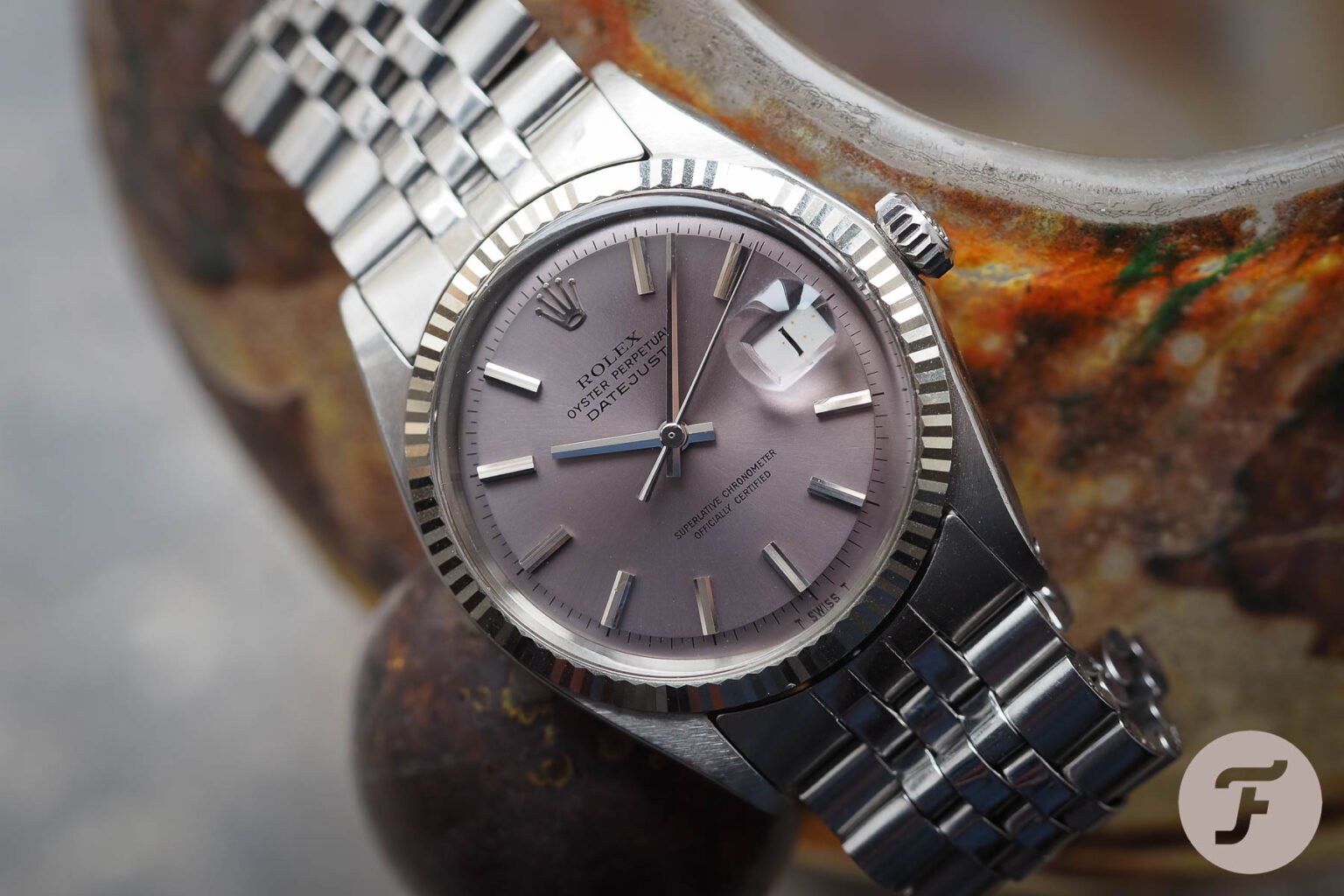 【F】 Rolex Datejust 1601 With No-Lume Lavender Dial