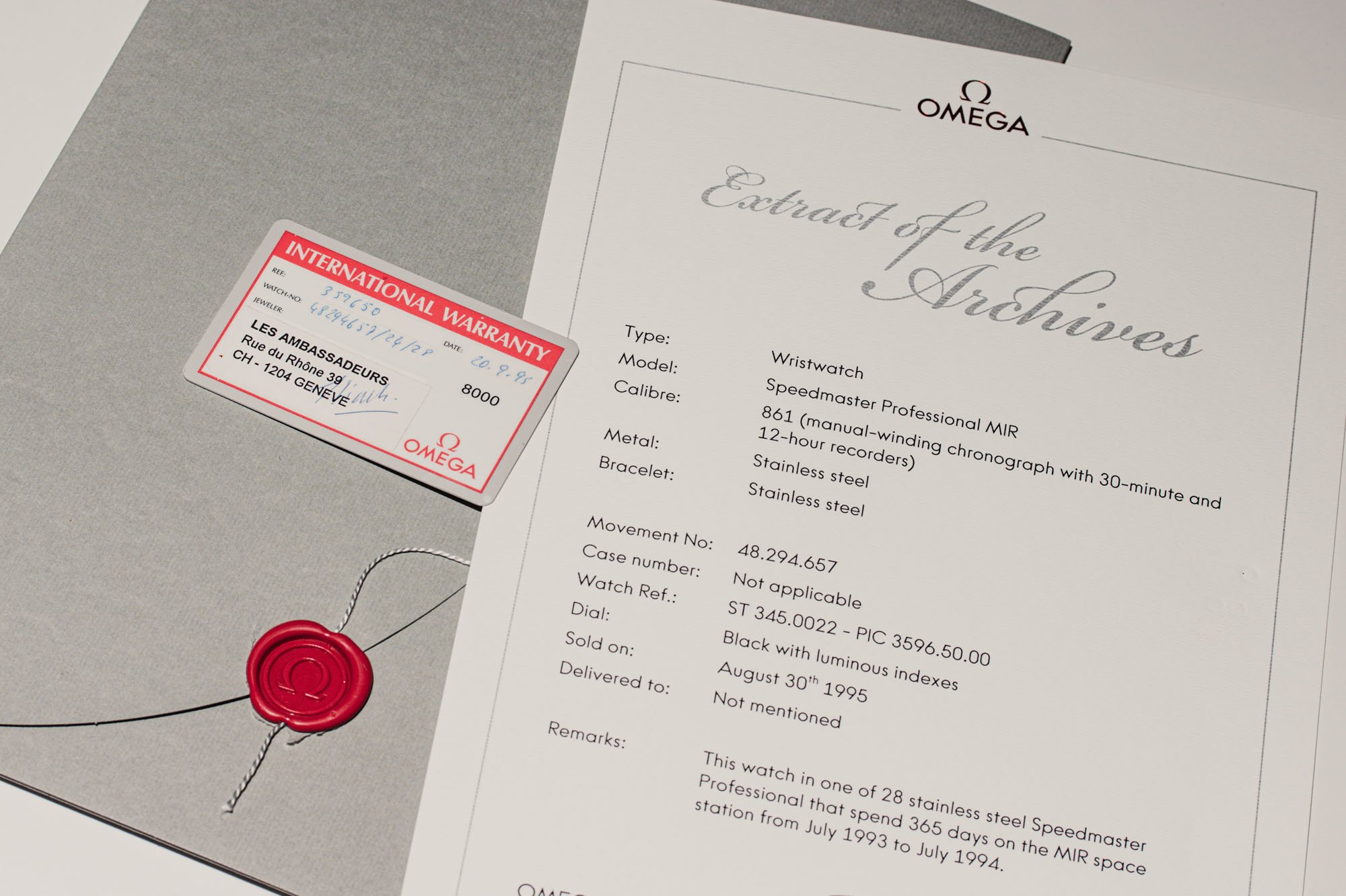 【F】 A Mir-Flown Omega Speedmaster Goes Up For Sale