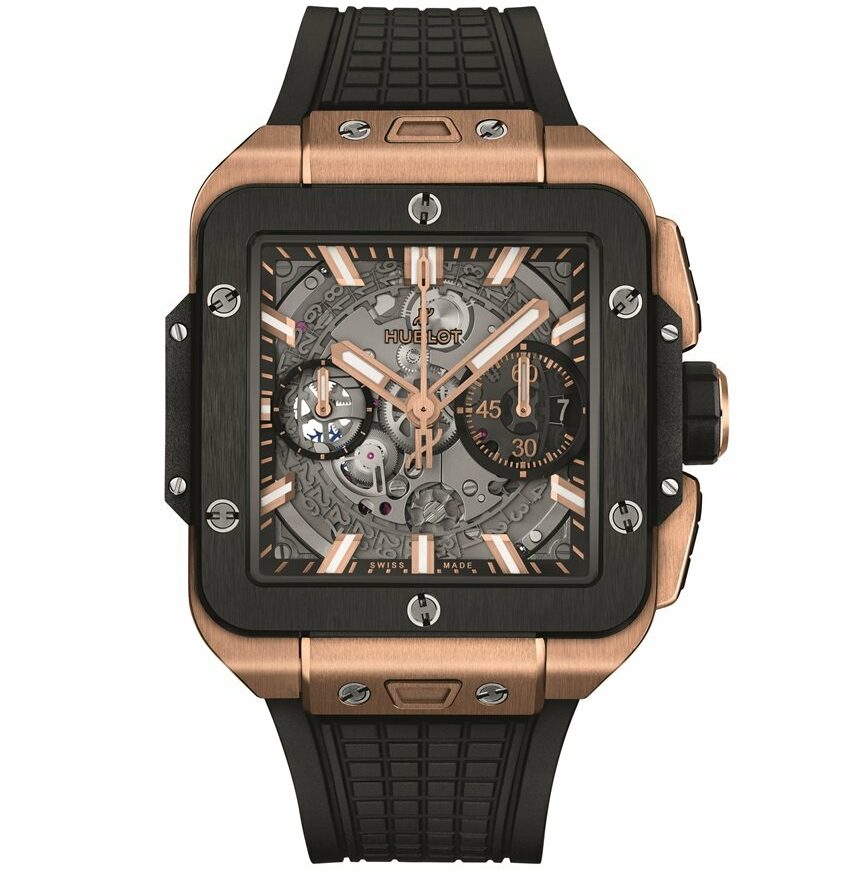 【F】 Hublot Square Bang Unico King Gold
