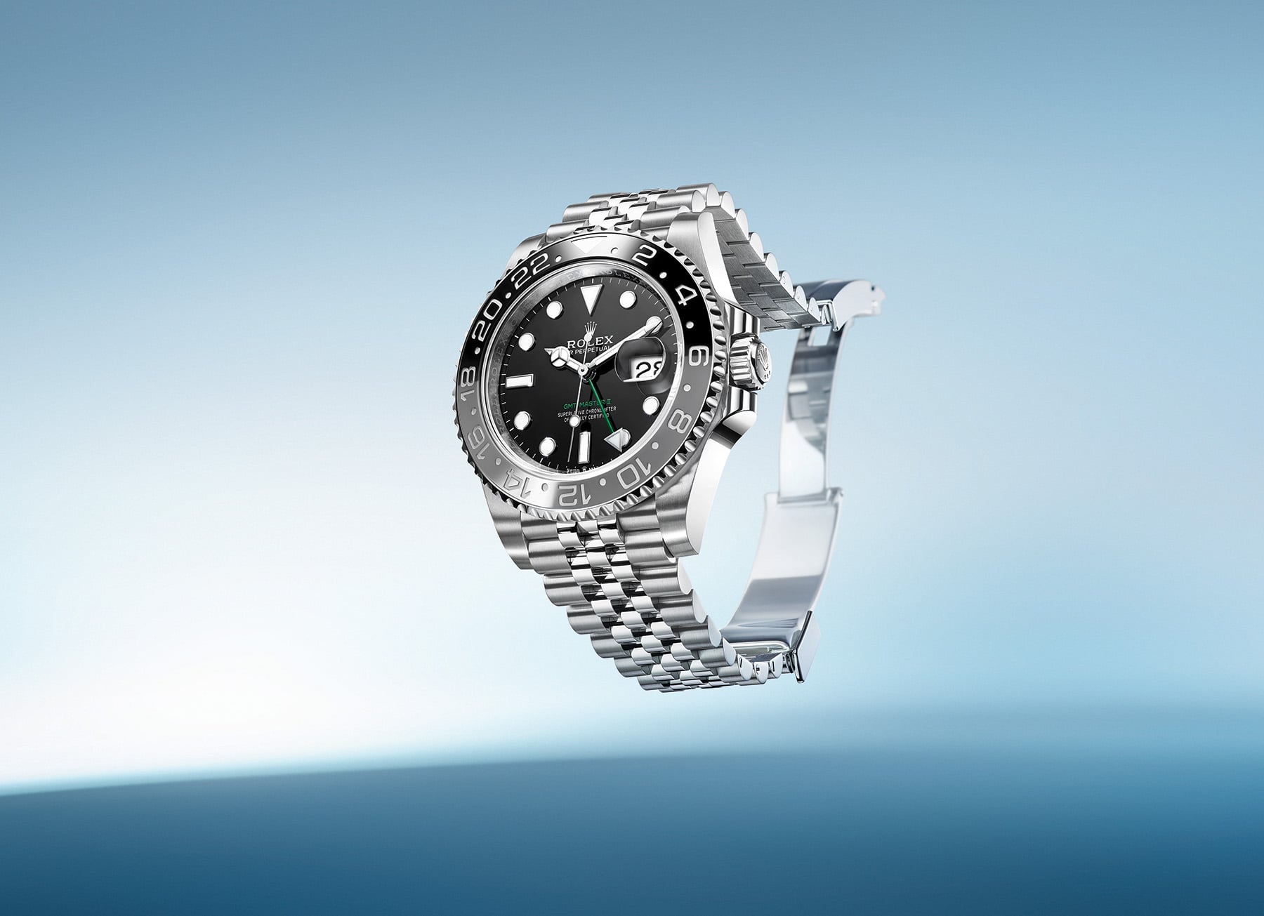 【F】 Rolex GMT-Master II In Steel With Black And Gray Bezel