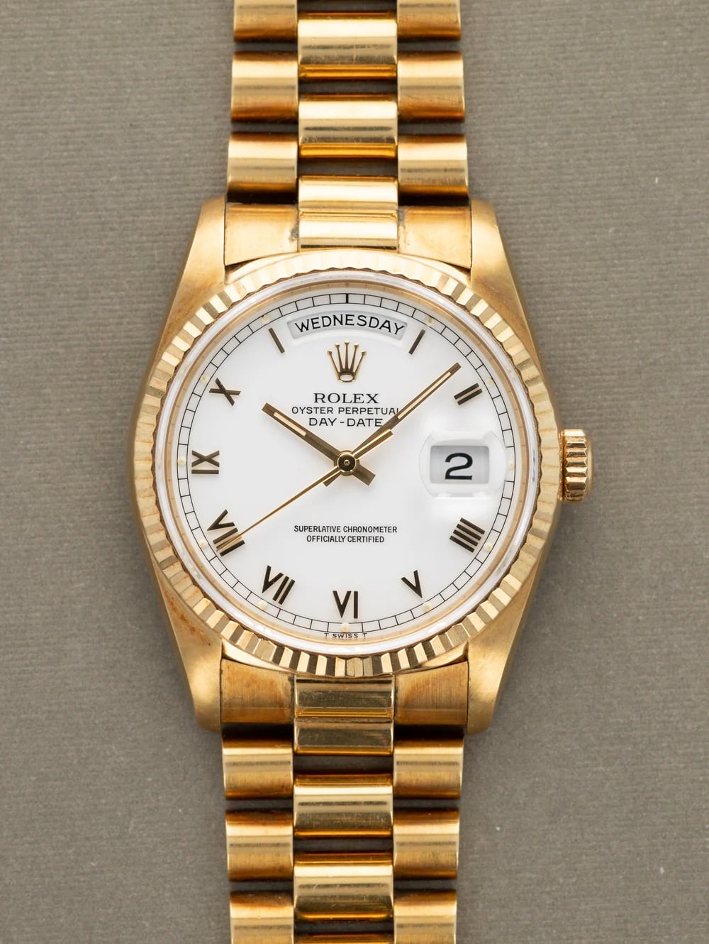 Rolex Day-Date With White Dial & Deconstructed Roman Numerals
