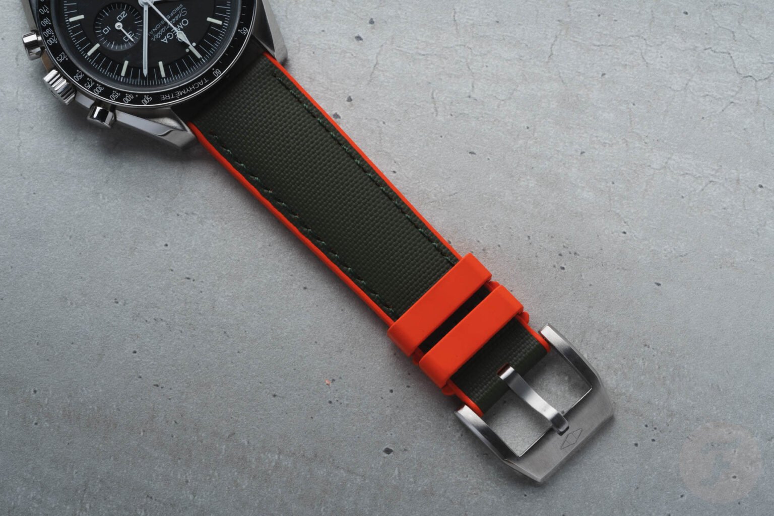 【F】 The New Artem HydroFlex Khaki Green & Orange Strap