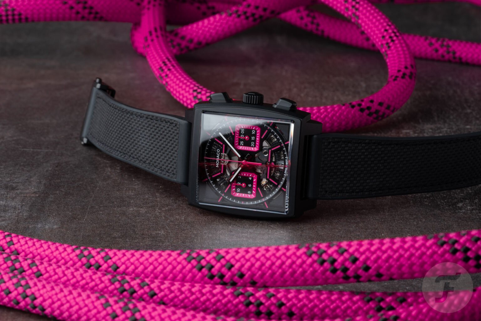 Hands-On: The Black And Pink TAG Heuer Monaco Chronograph