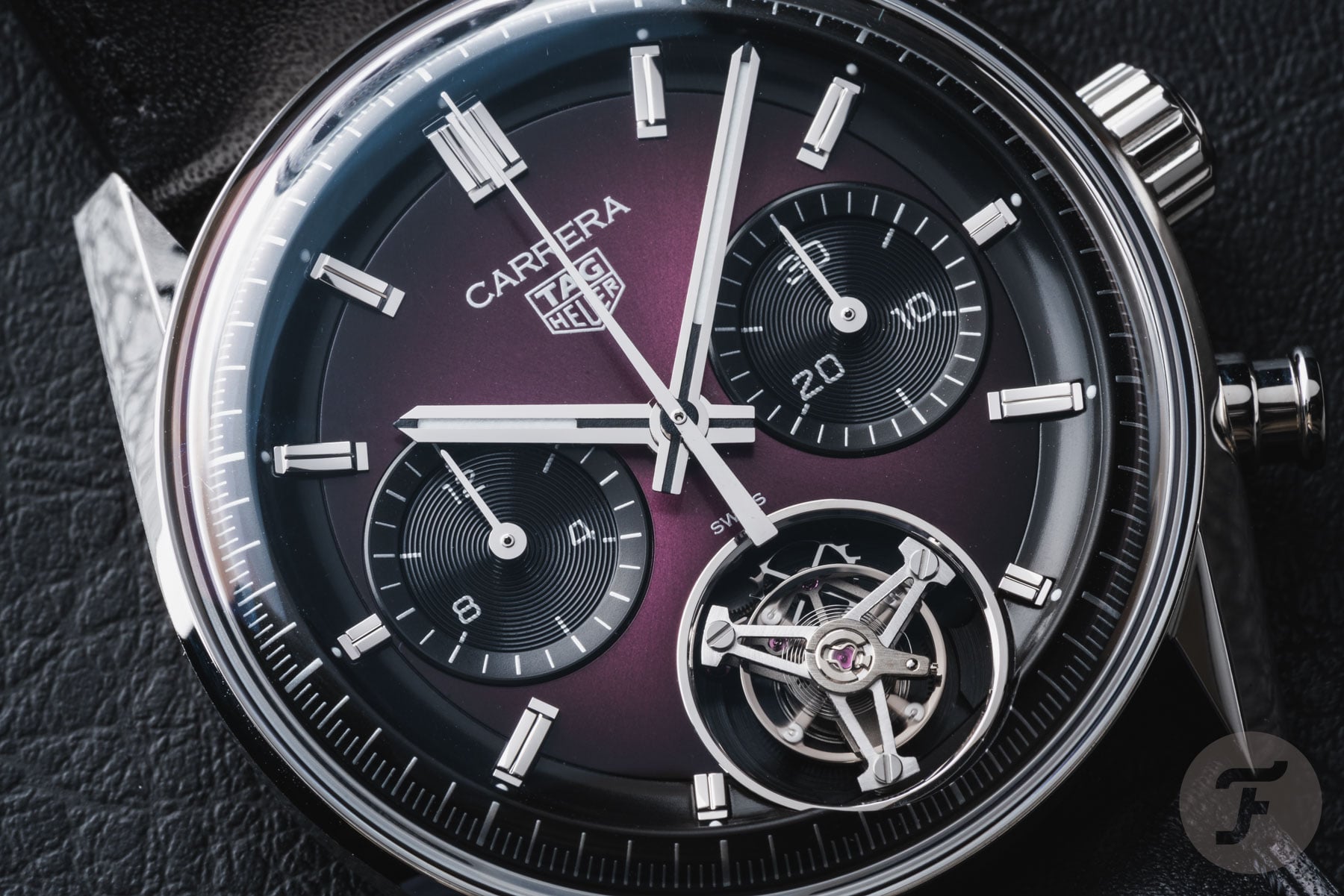 【F】TAG Heuer Carrera Chronograph Glassbox In Smoky Purple