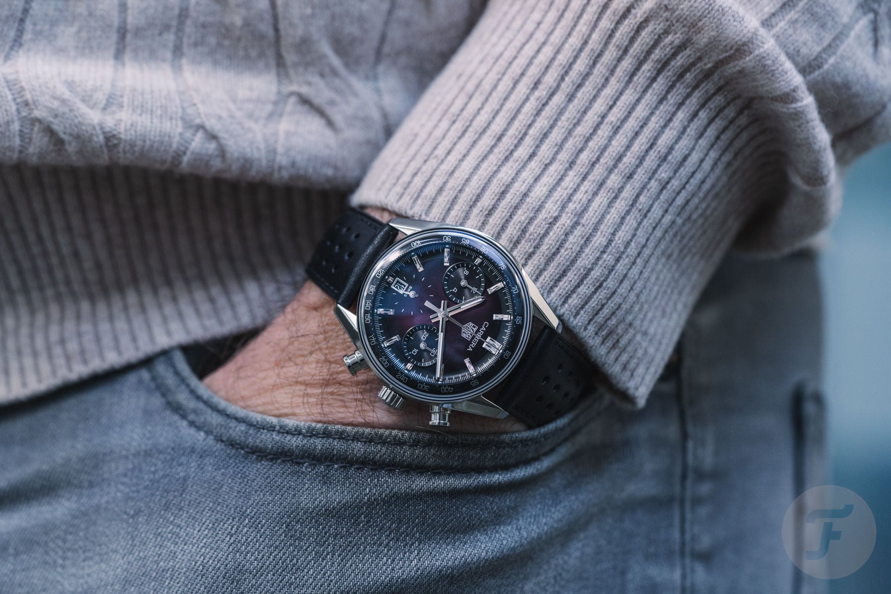 【F】TAG Heuer Carrera Chronograph Glassbox In Smoky Purple