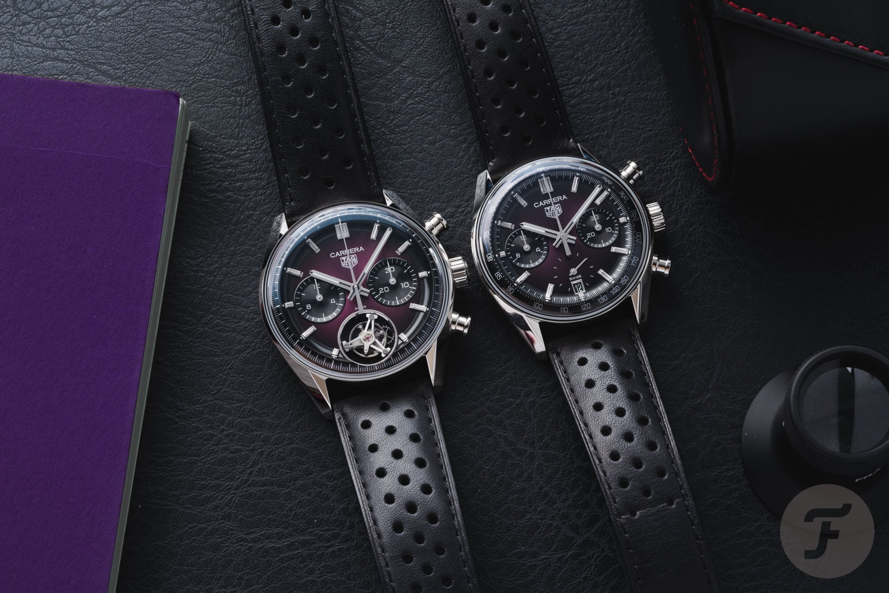 【F】TAG Heuer Carrera Chronograph Glassbox In Smoky Purple