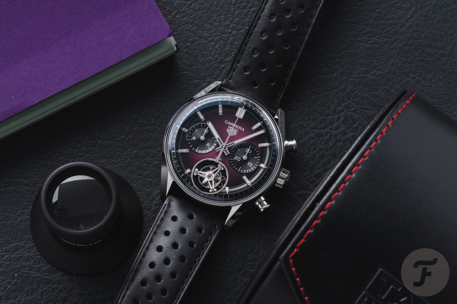 【F】TAG Heuer Carrera Chronograph Glassbox In Smoky Purple
