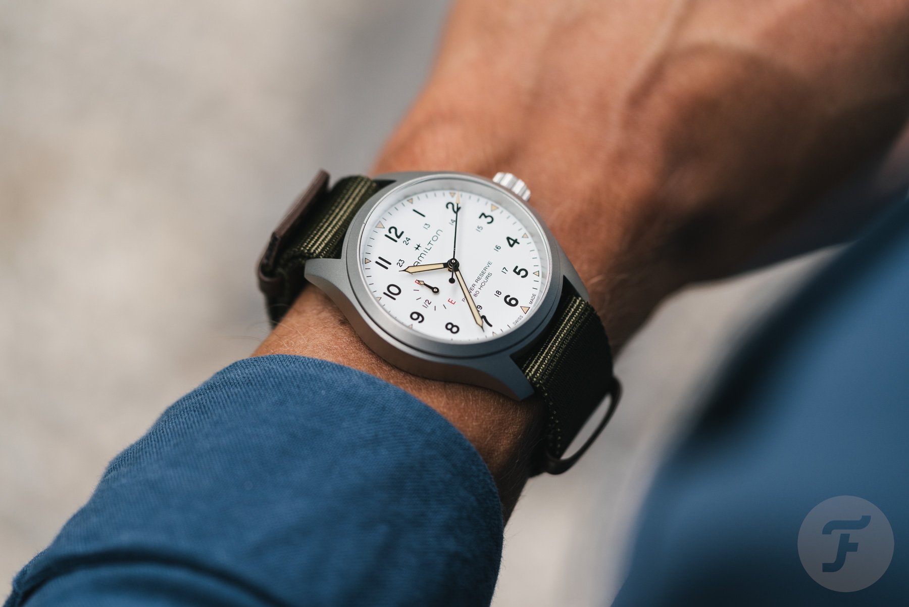 【F】 New: The Hamilton Khaki Field Mechanical Power Reserve