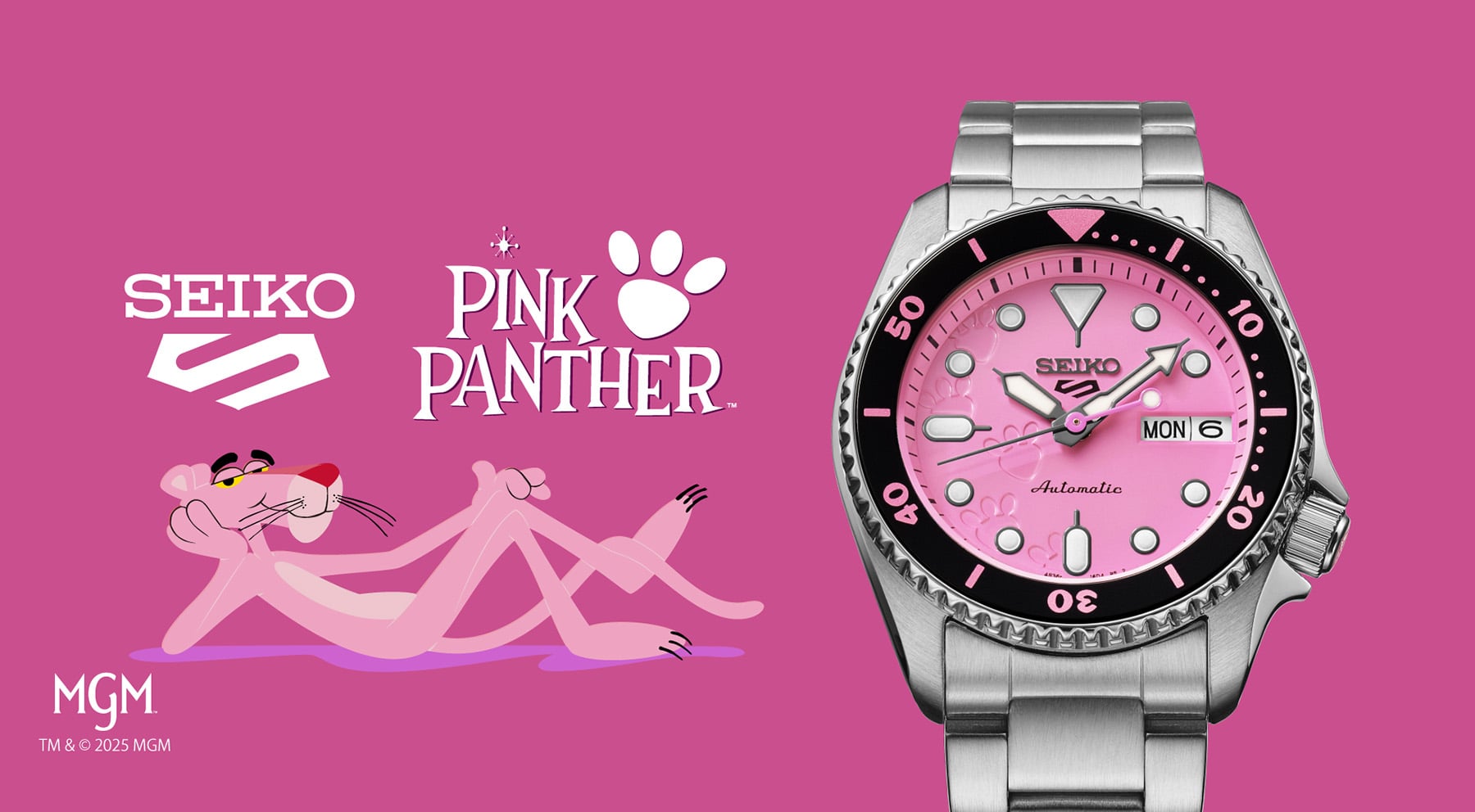 The Seiko 5 Sports Pink Panther Limited Edition SRPM07K1