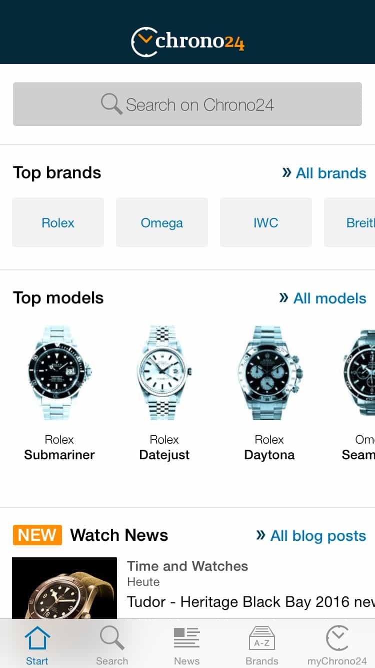 Chrono24's New iPhone App - Watch News From Blogs and On-Line Magazines